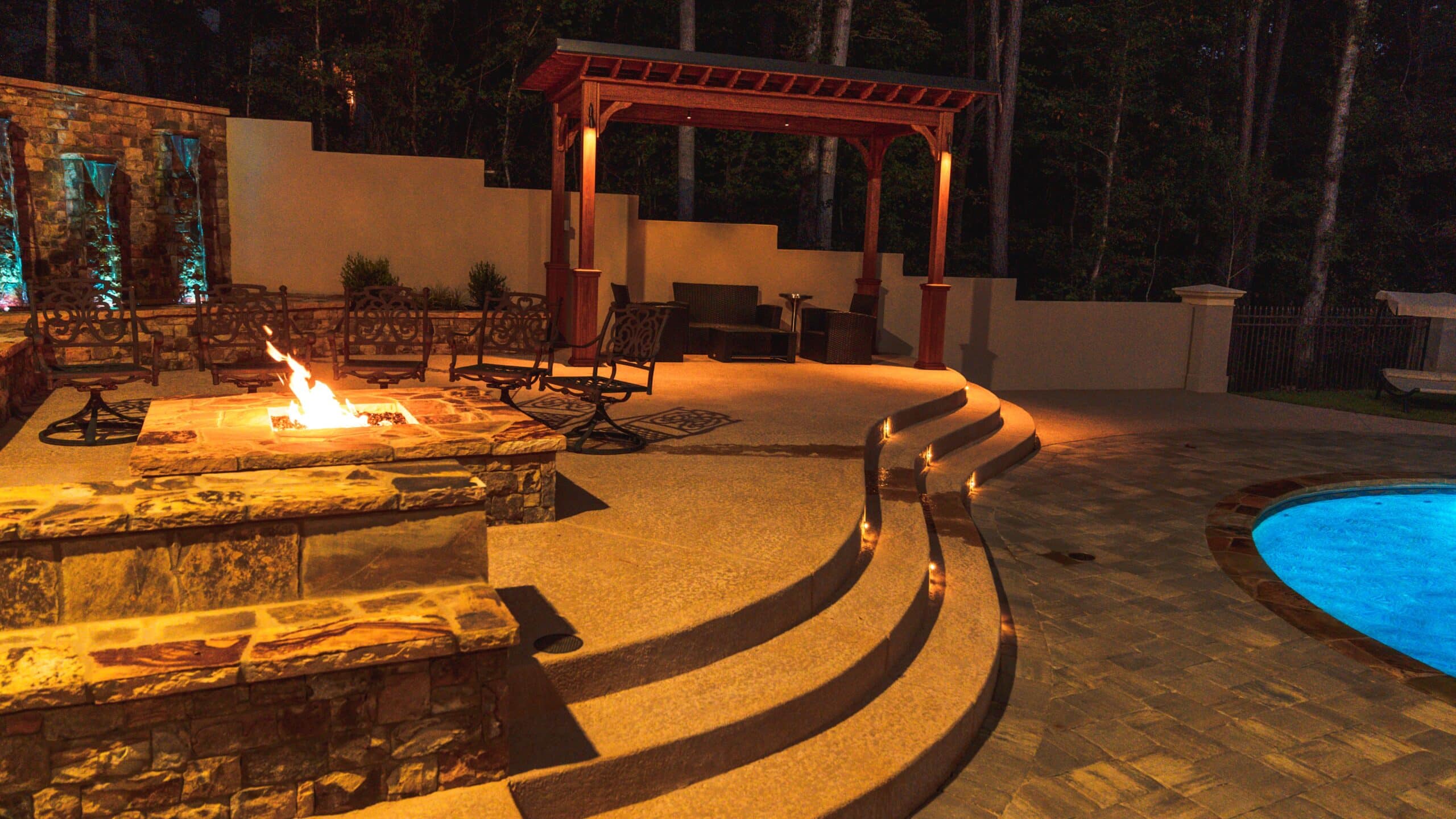 Poolside Fire Features | J&M Pool Company